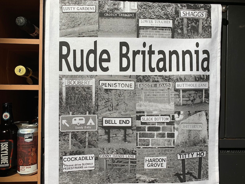 Tea Towel - Rude Britannia Funny Rude UK Letterbox Valentines Quirky ...
