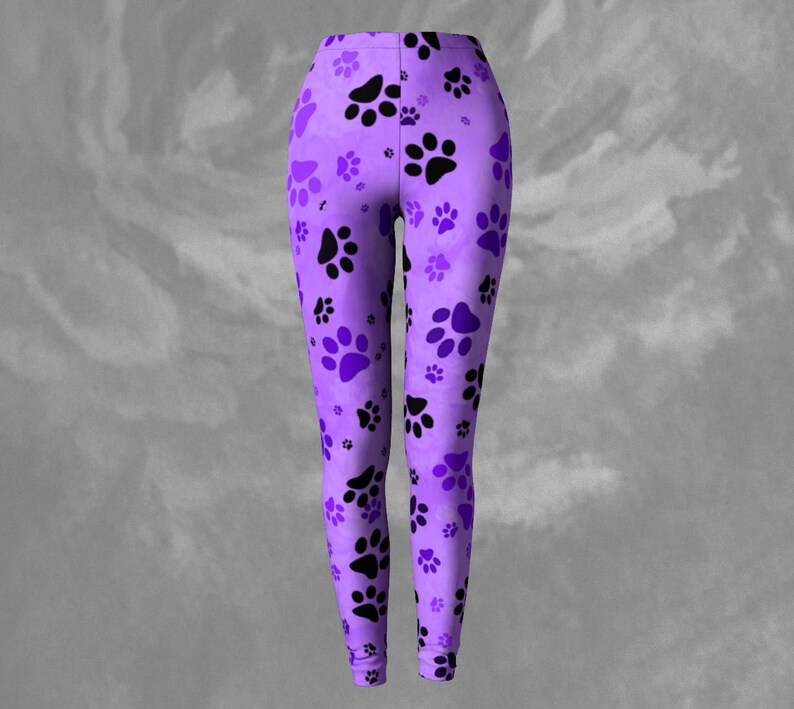Purple Doggy Paw Leggings Paws Print Tights Paw Yoga Pants | Etsy