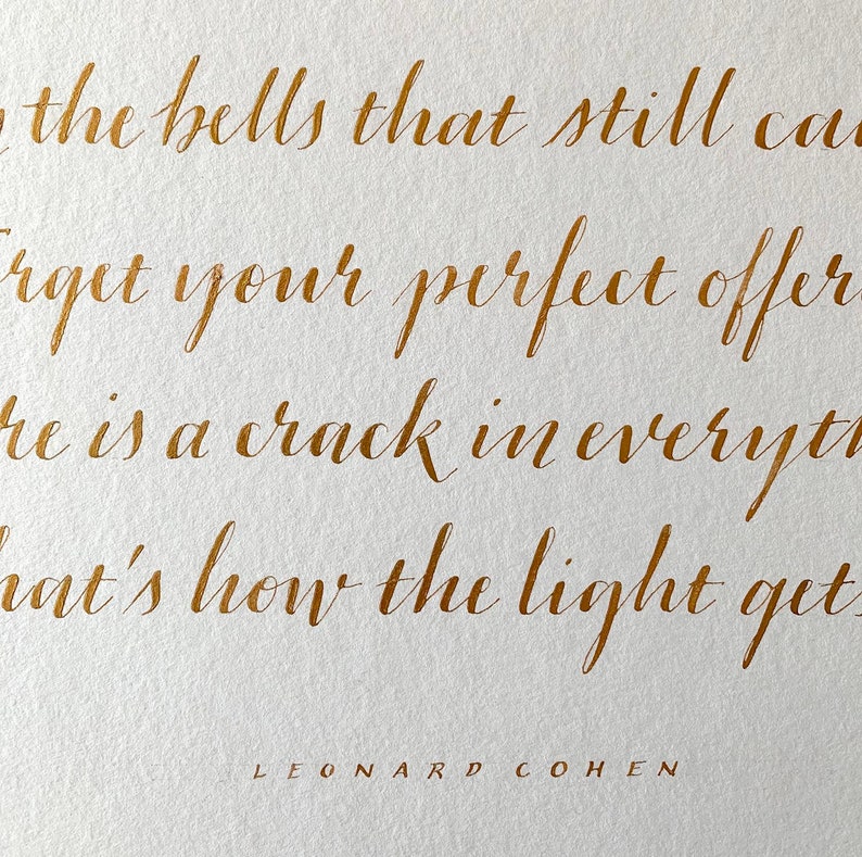 Leonard Cohen Quote 8x10 Handwritten Cards Hand Written - Etsy