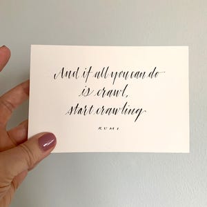 Rumi Calligraphy Quote Handwritten Card 6x4 Motvational Quote ...