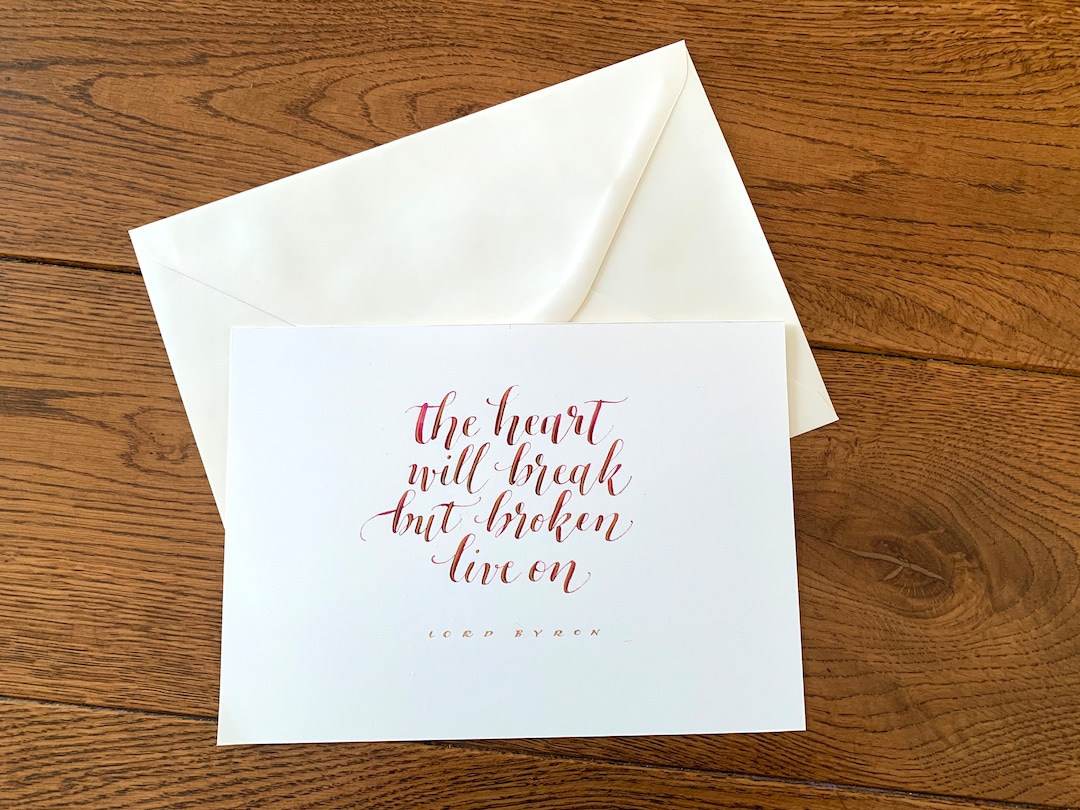 Motivational Card Modern Calligraphy Lord Byron Quote Handwritten Card ...