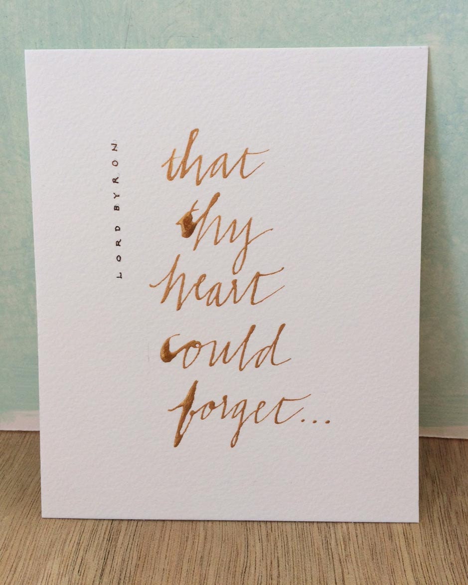 Handwritten Cards Lord Byron Quotes Handmade Cards Calligrapy Quotes ...