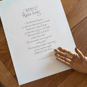 Original Calligraphy Poem by Langston Hughes April Rain Song Wall Art ...