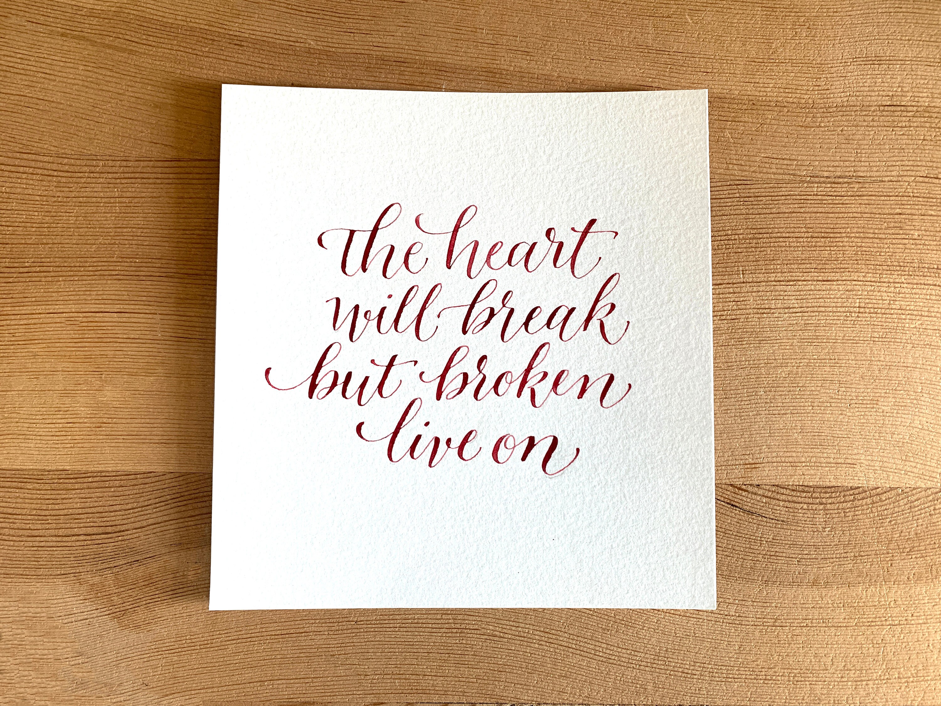 Motivational Card Modern Calligraphy Lord Byron Quote Handwritten Card ...