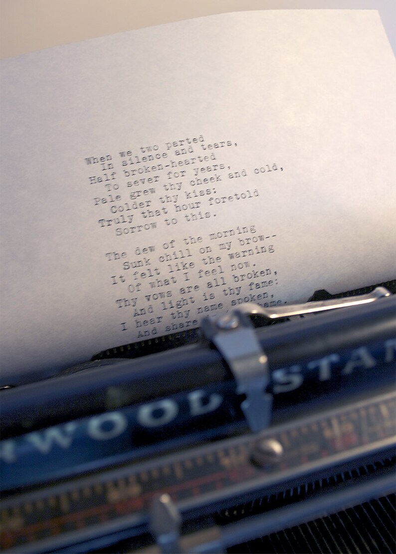 Typed Poem Lord Byron Love Poem Typed Words Typed Poetry Typewriter ...
