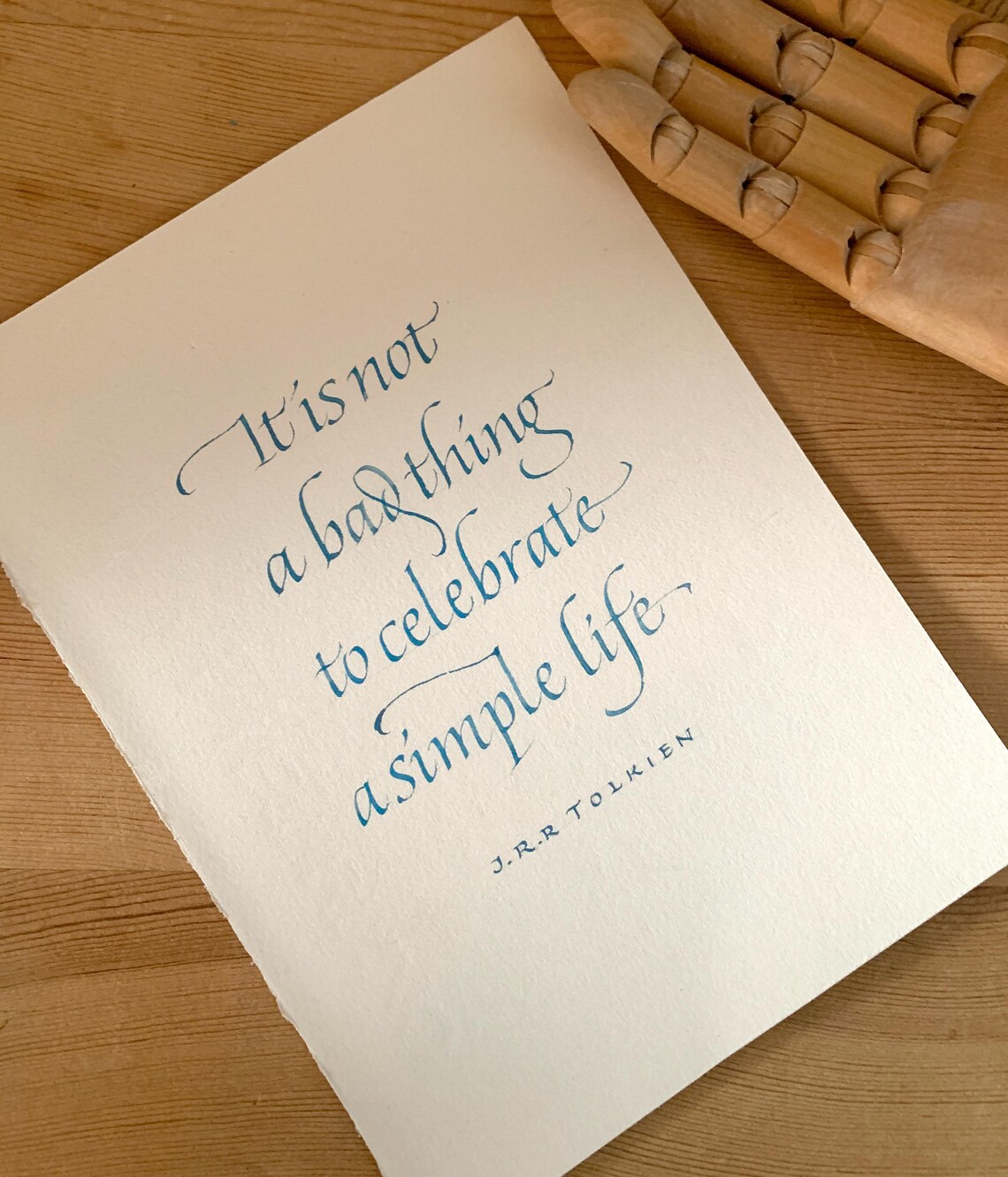 Handwritten Calligraphy Quote Card JRR Tolkien Quotation Simple Life ...