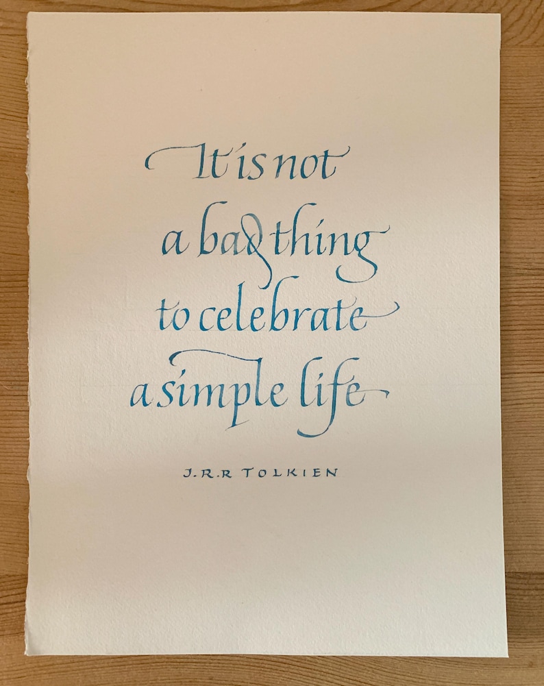 Handwritten Calligraphy Quote Card JRR Tolkien Quotation Simple Life ...