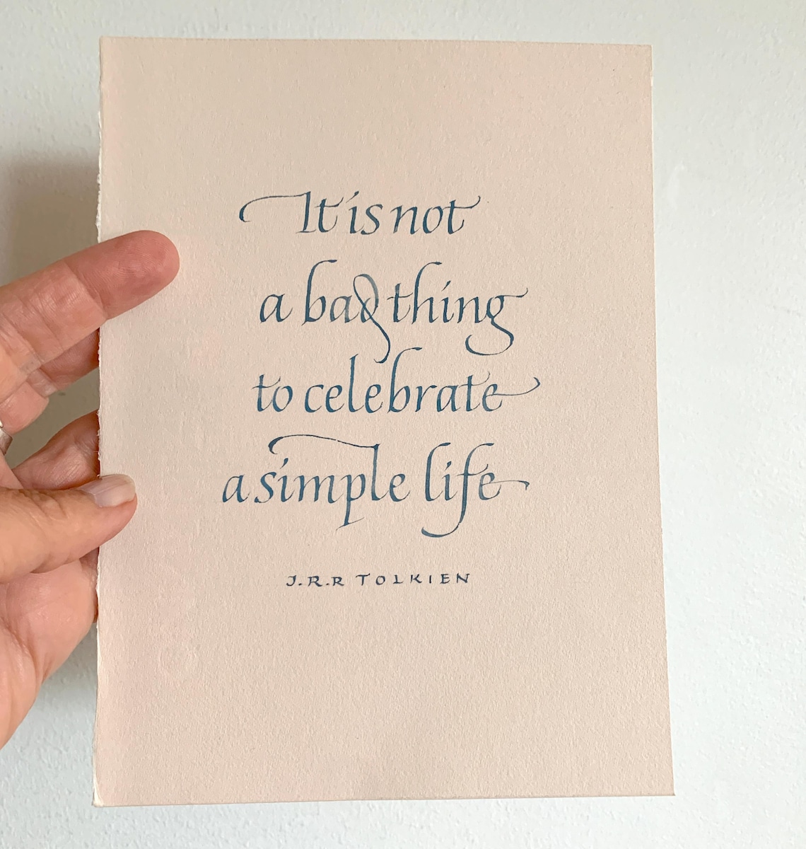 Handwritten Calligraphy Quote Card JRR Tolkien Quotation Simple Life ...