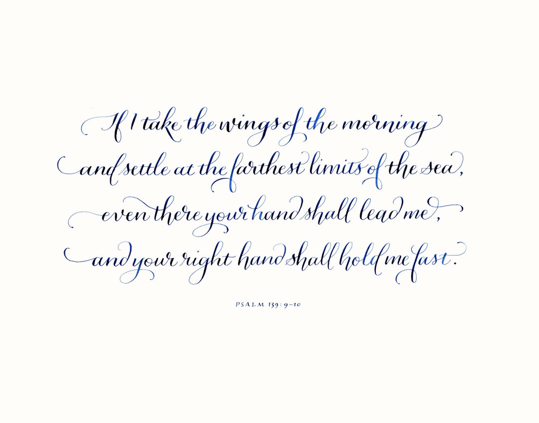 Hand Lettered Bible Verse Psalm 139 14x11 Calligraphy Art Handwritten ...
