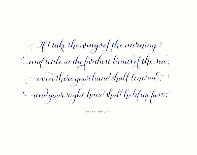 Hand Lettered Bible Verse Psalm 139 14x11 Calligraphy Art Handwritten ...