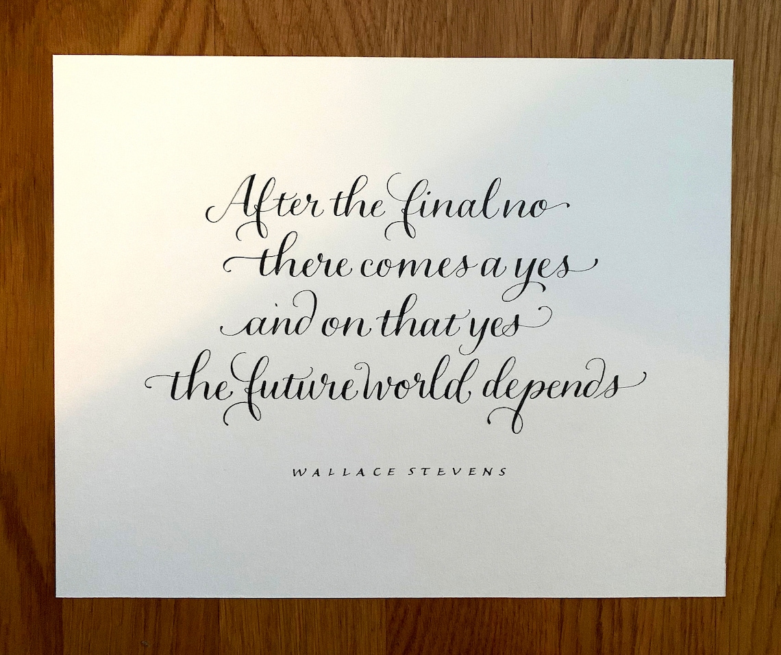 Custom Calligraphy Quote Hand Lettered Wall Art Handwritten Unframed ...