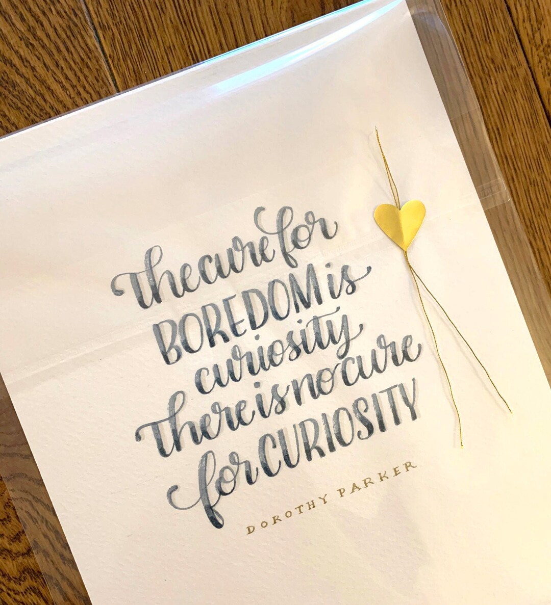 Calligraphy Quote by Dorothy Parker Unframed Wall Art Handwritten ...