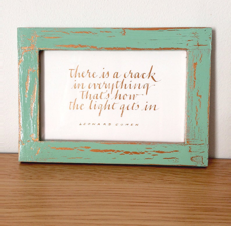 Leonard Cohen Wall Quote Handwritten Message Calligraphy Lyrics Small ...