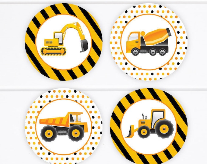 Printable Construction Cupcake Toppers, Construction Cake Toppers ...