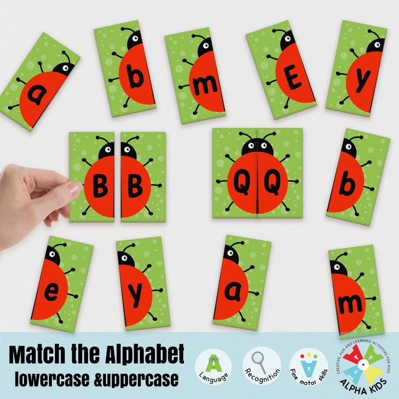 Printable Match the Alphabet Activity Puzzle Card, Preschool Homeschool ...