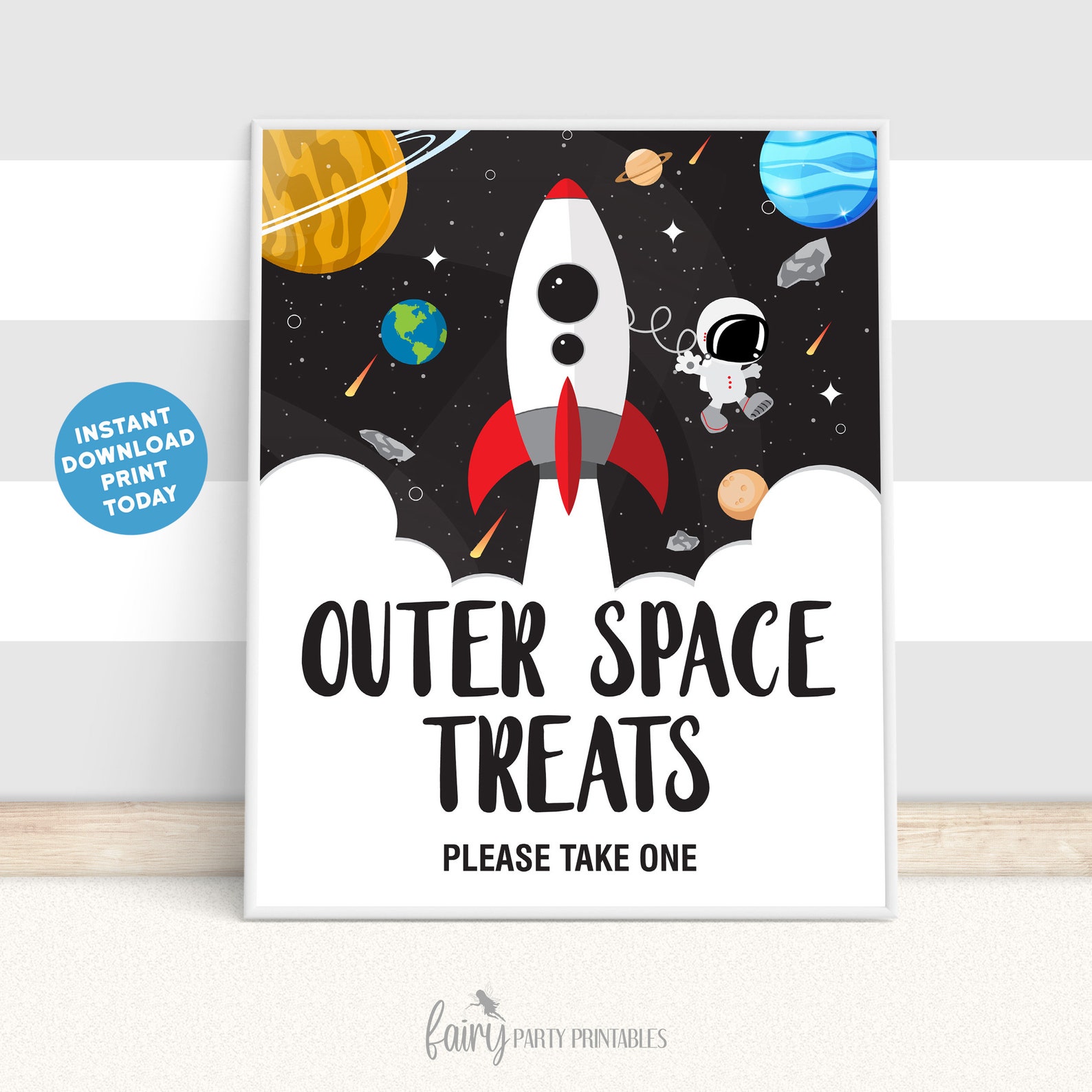Printable Outer Space Treats Table Sign Rocket Ship Astronaut - Etsy
