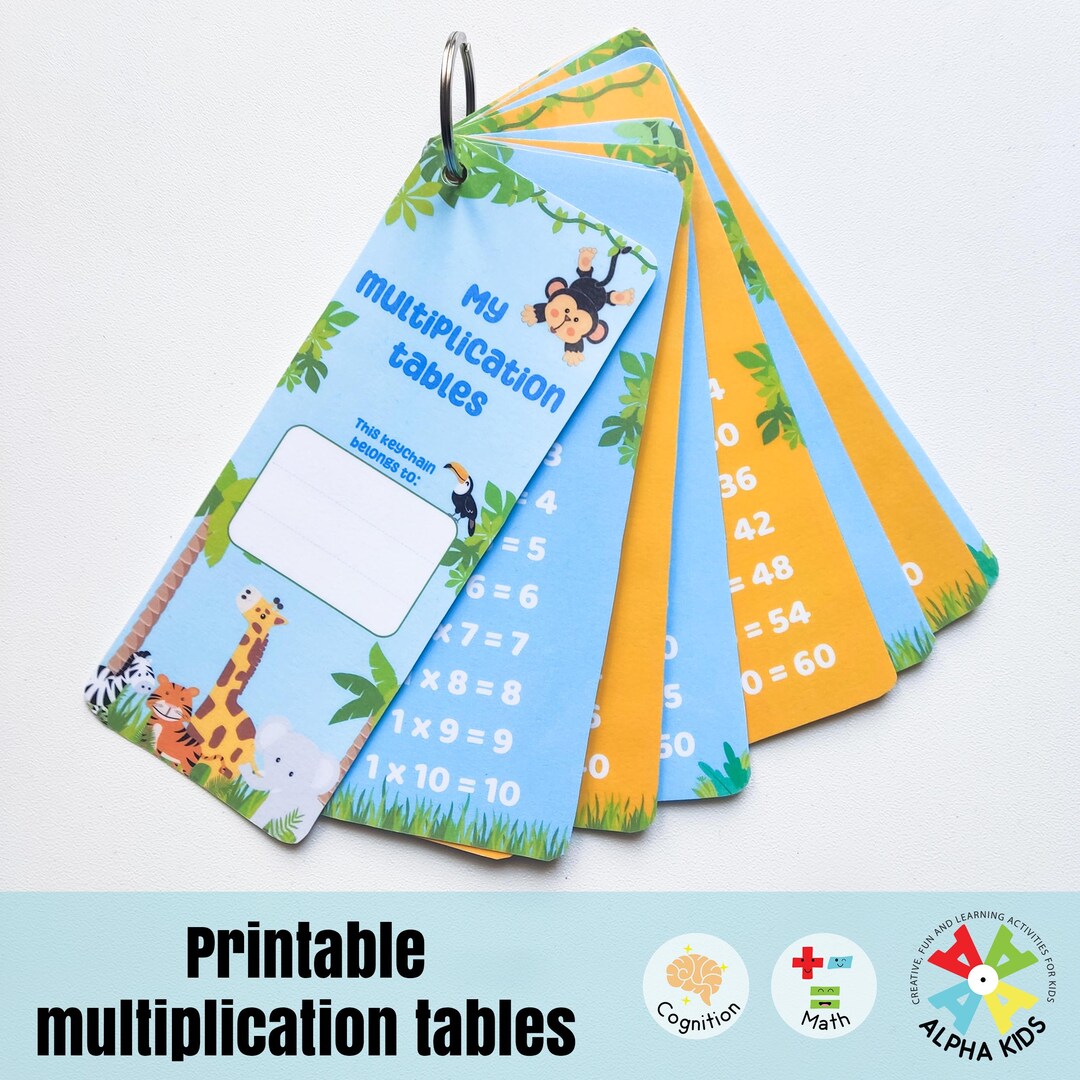 Printable Jungle Multiplication Tables, Jungle Theme Multiplication ...