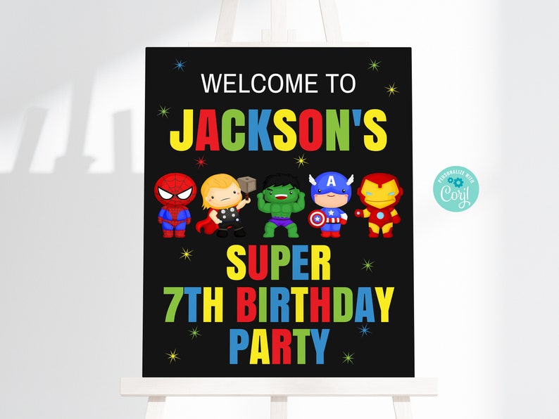 EDITABLE Printable Superheroes Welcome Sign Superhero - Etsy
