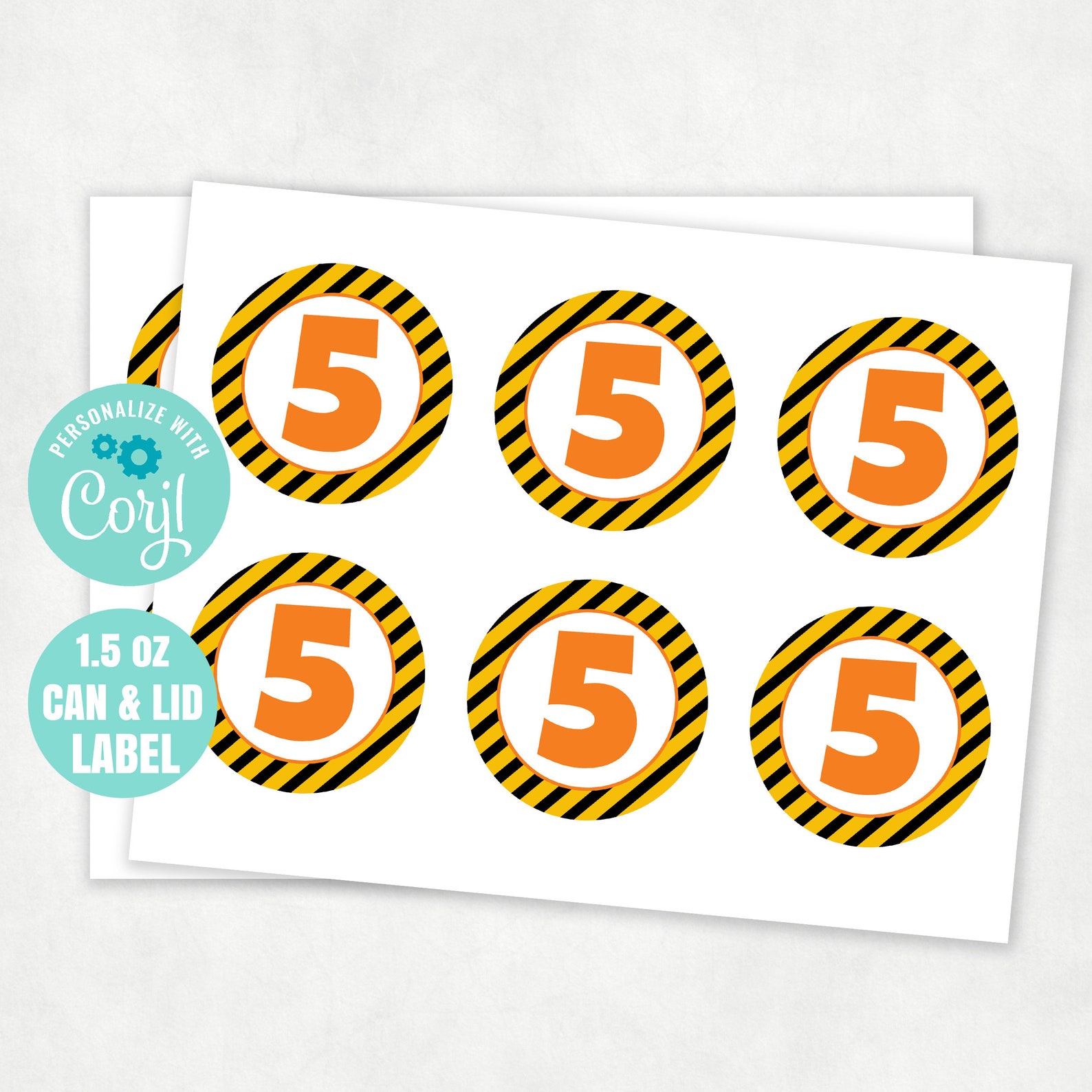 EDITABLE Printable Construction Chips Stack Label Template - Etsy