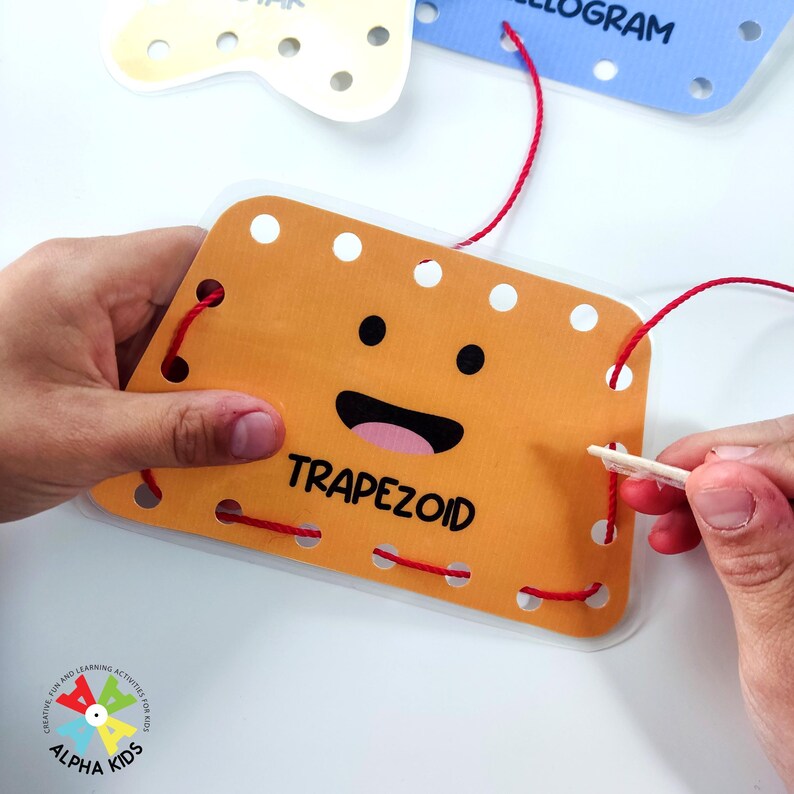 Printable Shapes Fine Motor Skills Activity, Shapes Lacing Cards ...