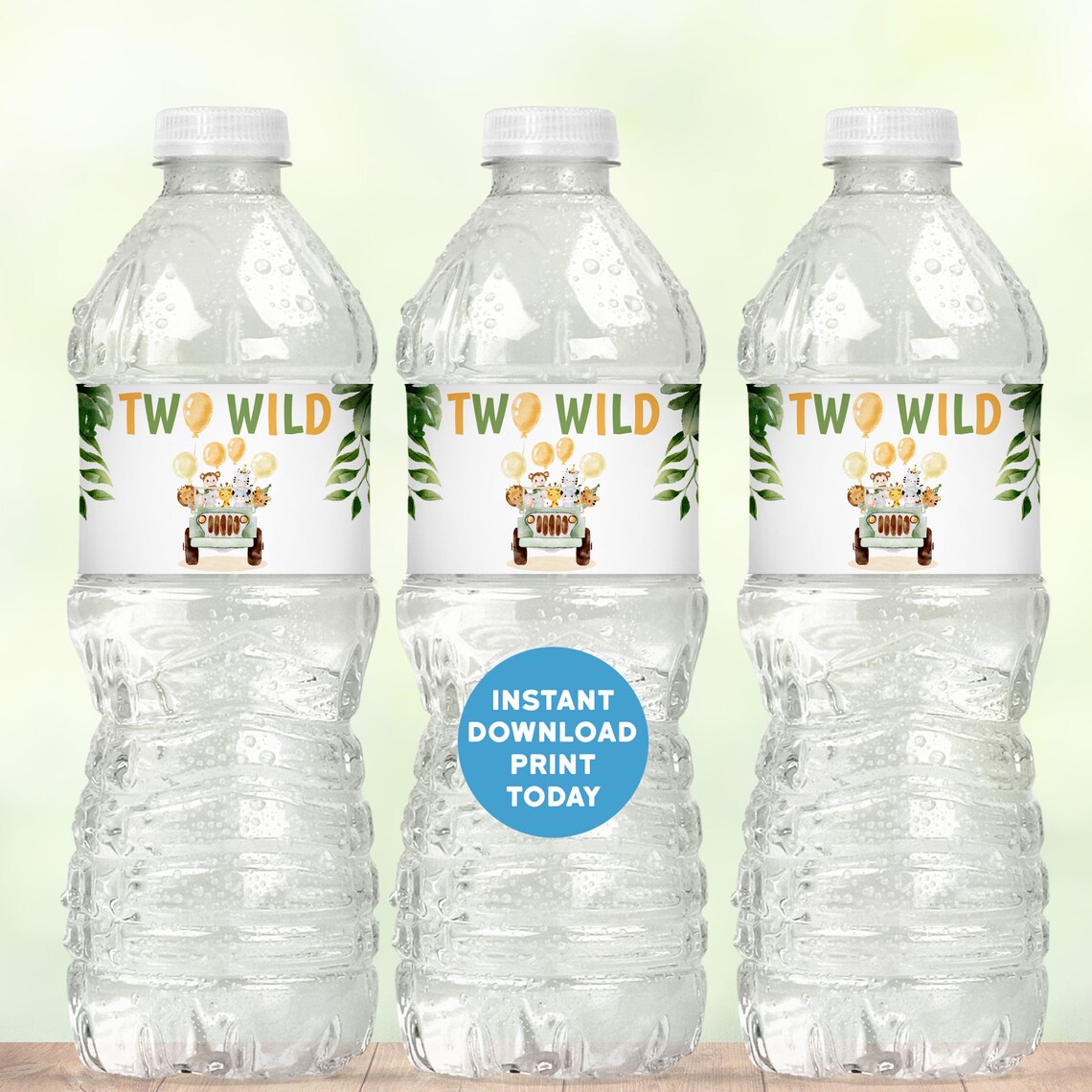 Printable Jungle Water Bottle Label 2nd Birthday Jungle Water - Etsy