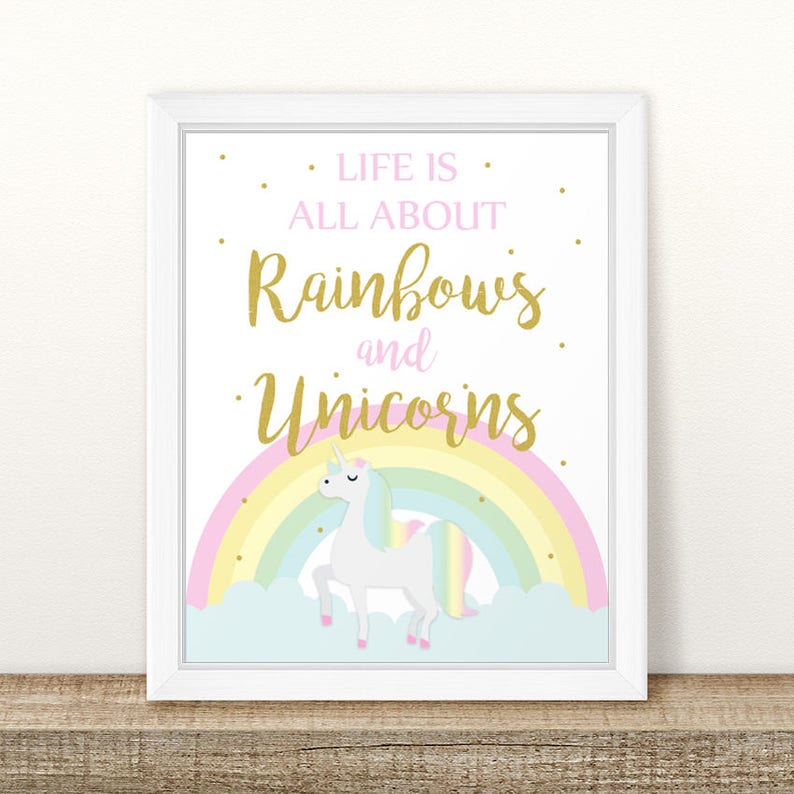 Printable Unicorn Birthday Sign Rainbows and Unicorns - Etsy