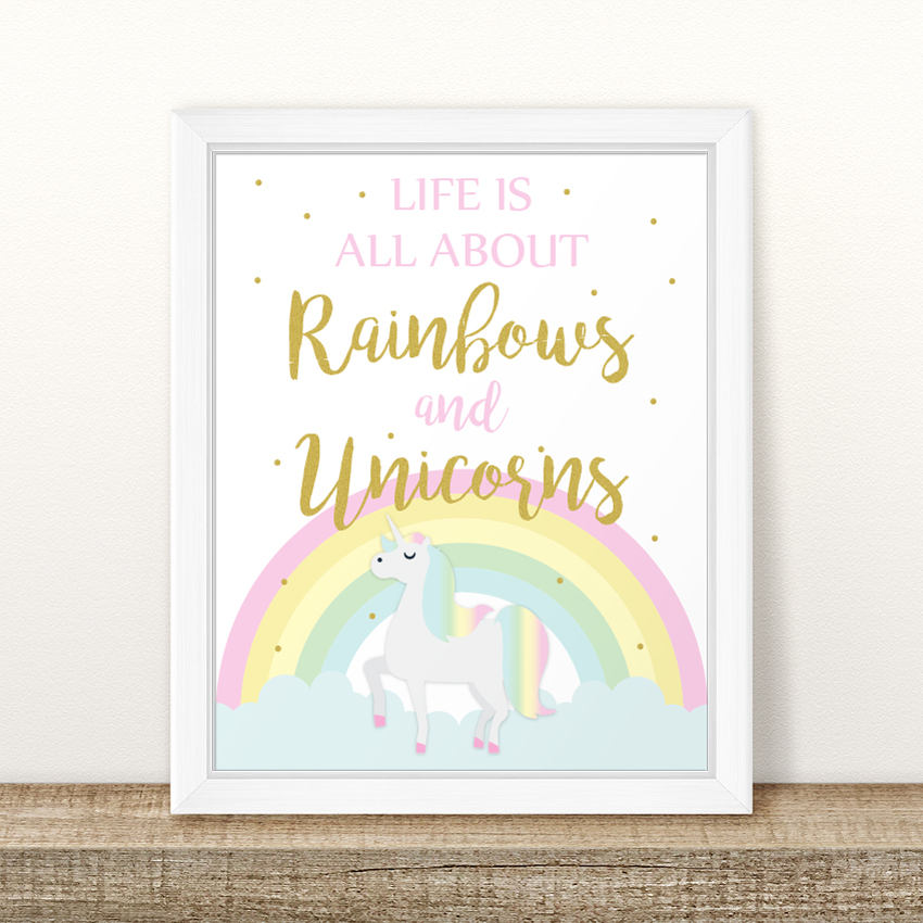 Printable Unicorn Birthday Sign Rainbows and Unicorns | Etsy