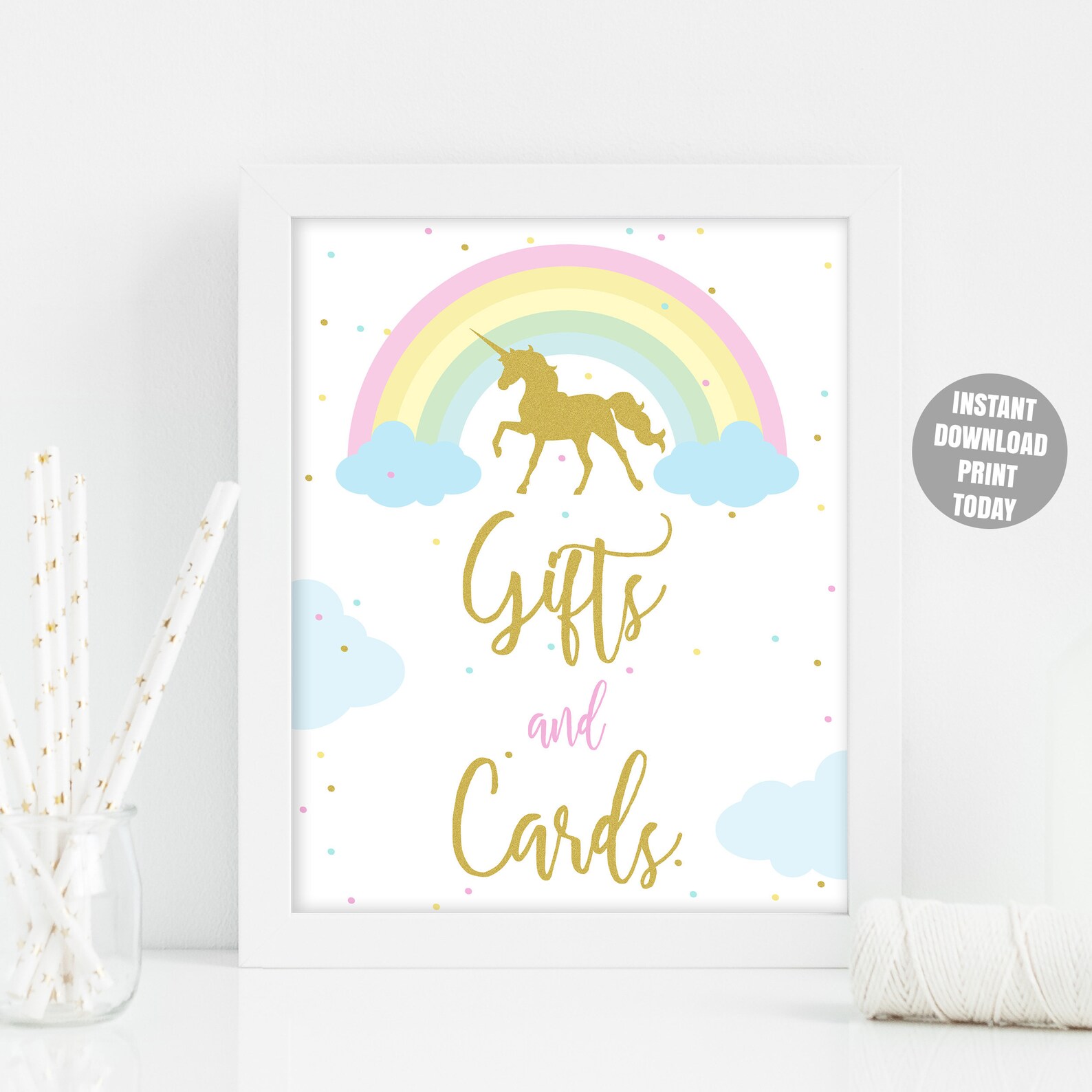 Printable Unicorn Birthday Sign Unicorn Gifts and Cards - Etsy