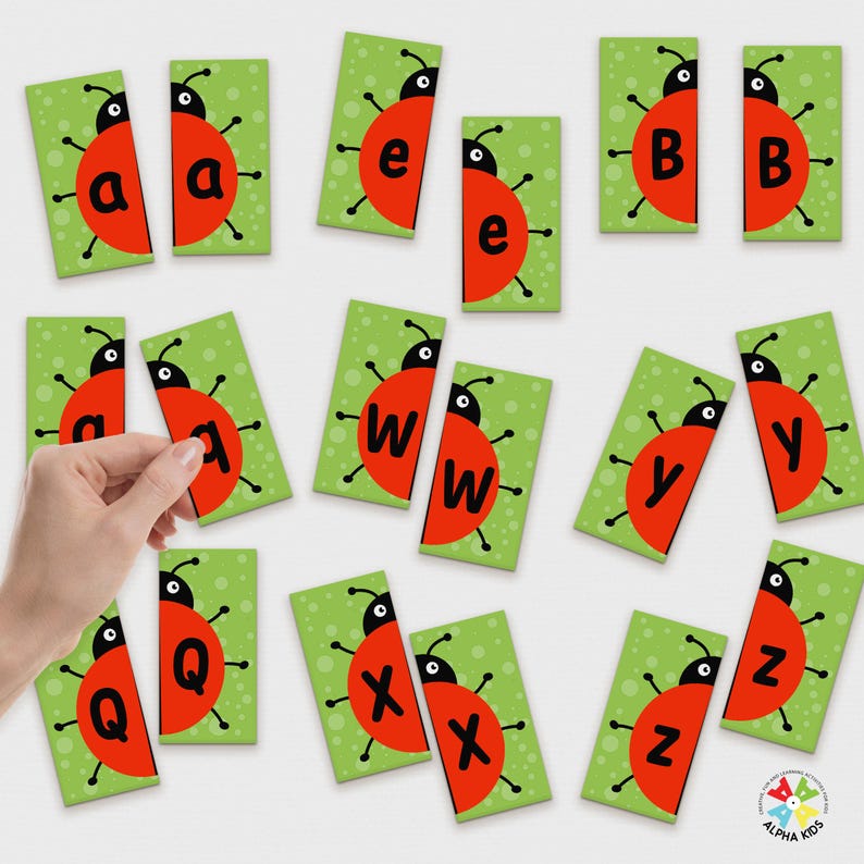 Printable Match the Alphabet Activity Puzzle Card, Preschool Homeschool ...