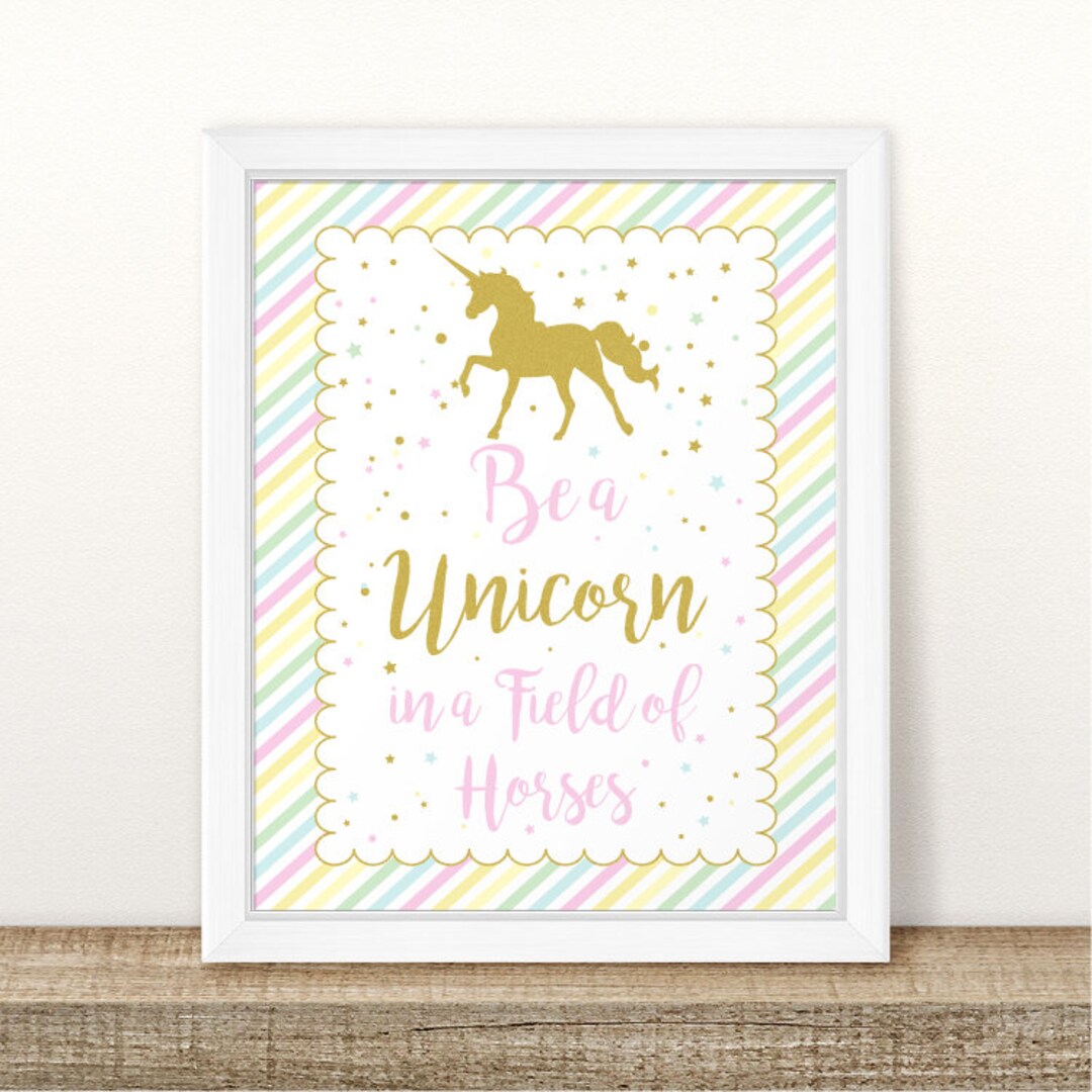 Printable Unicorn Birthday Sign, Rainbows and Unicorns Birthday Sign ...