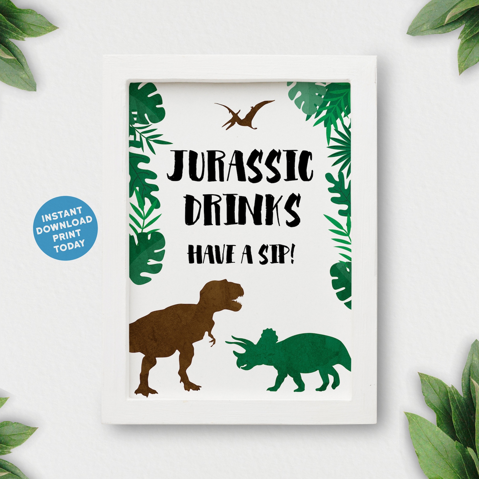 Printable Dinosaurs Birthday Drinks Table Sign Dinosaurs - Etsy