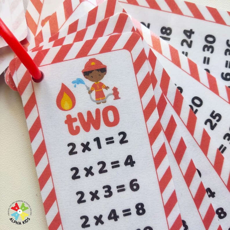 Printable Fire Truck Multiplication Tables, Fire Station Multiplication ...