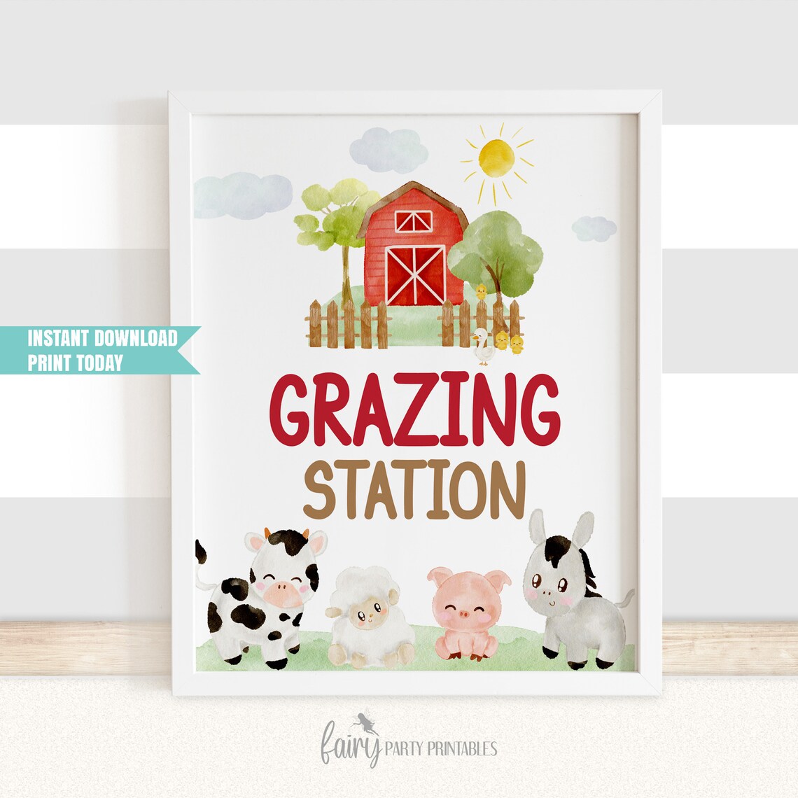 Printable Farm Grazing Station Birthday Table Sign Farm - Etsy