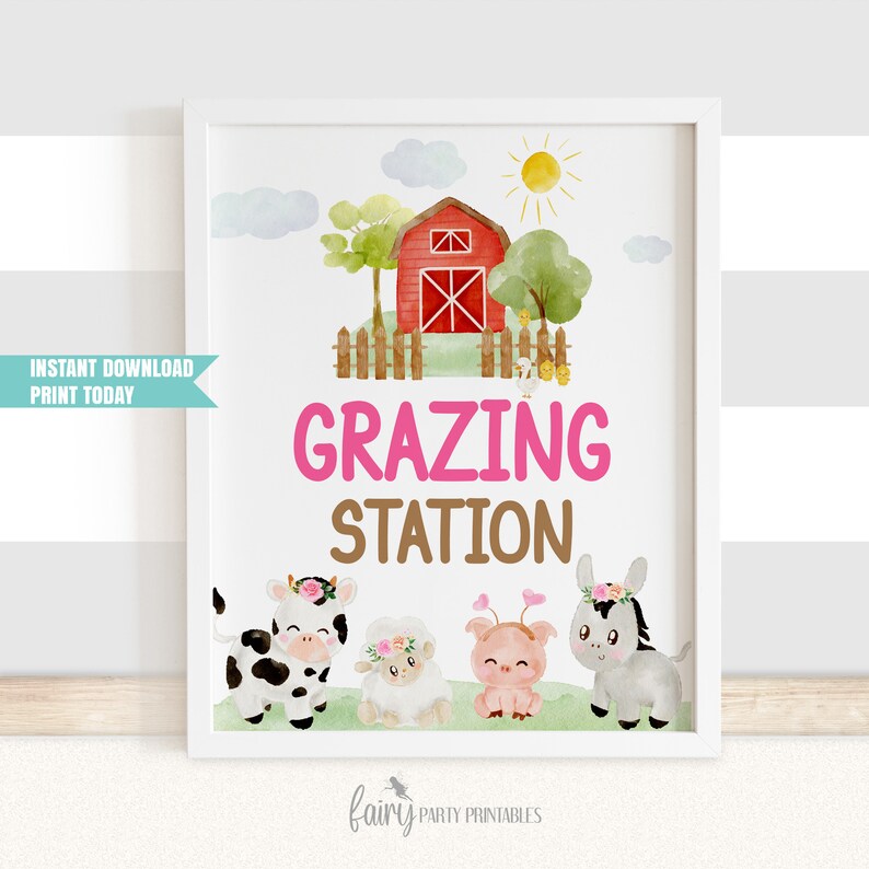 Printable Farm Grazing Station Birthday Table Sign Farm - Etsy