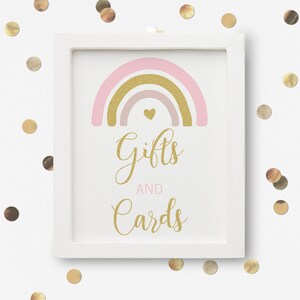 Printable Boho Rainbow Birthday Gift Table Sign, Boho Rainbow Gifts and ...