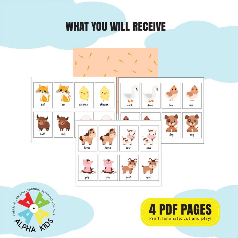 Printable Memory Game Cards, Matching Cards, Animal Memory Game ...