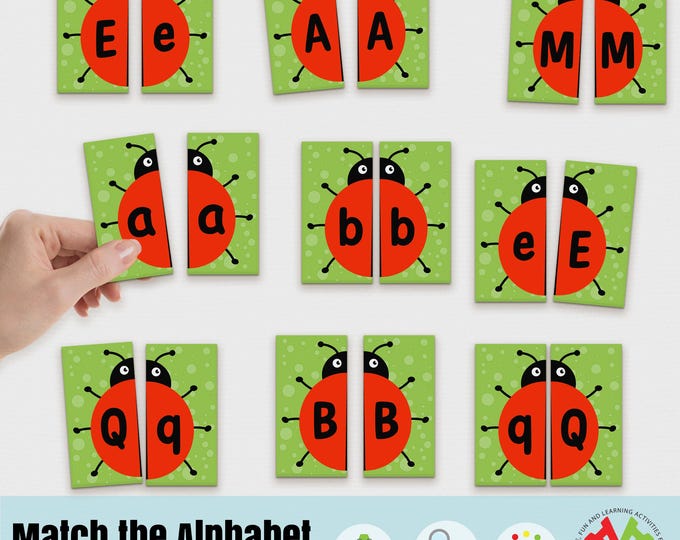 Ladybug Letter Match, Preschool Letters,alphabet Matching Game,alphabet ...