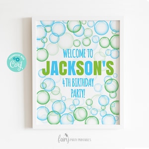 EDITABLE Bubble Birthday Welcome Sign, Bubble Welcome Birthday Sign ...