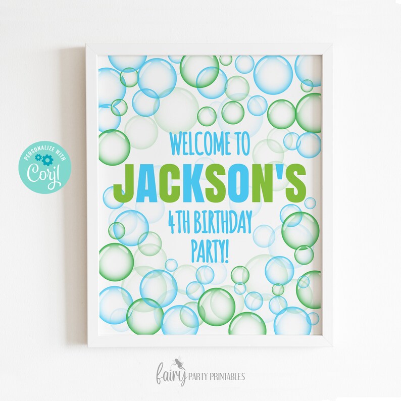 EDITABLE Bubble Birthday Welcome Sign Bubble Welcome Birthday - Etsy