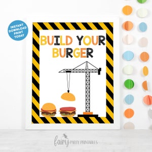 Printable Construction Table Sign Bundle, Gift Table Sign, Dig in Sign ...