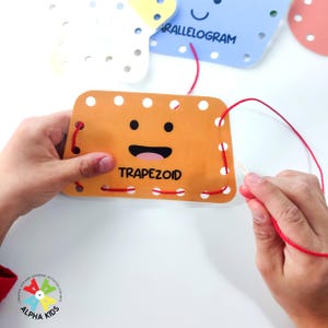 Printable Shapes Fine Motor Skills Activity, Shapes Lacing Cards ...