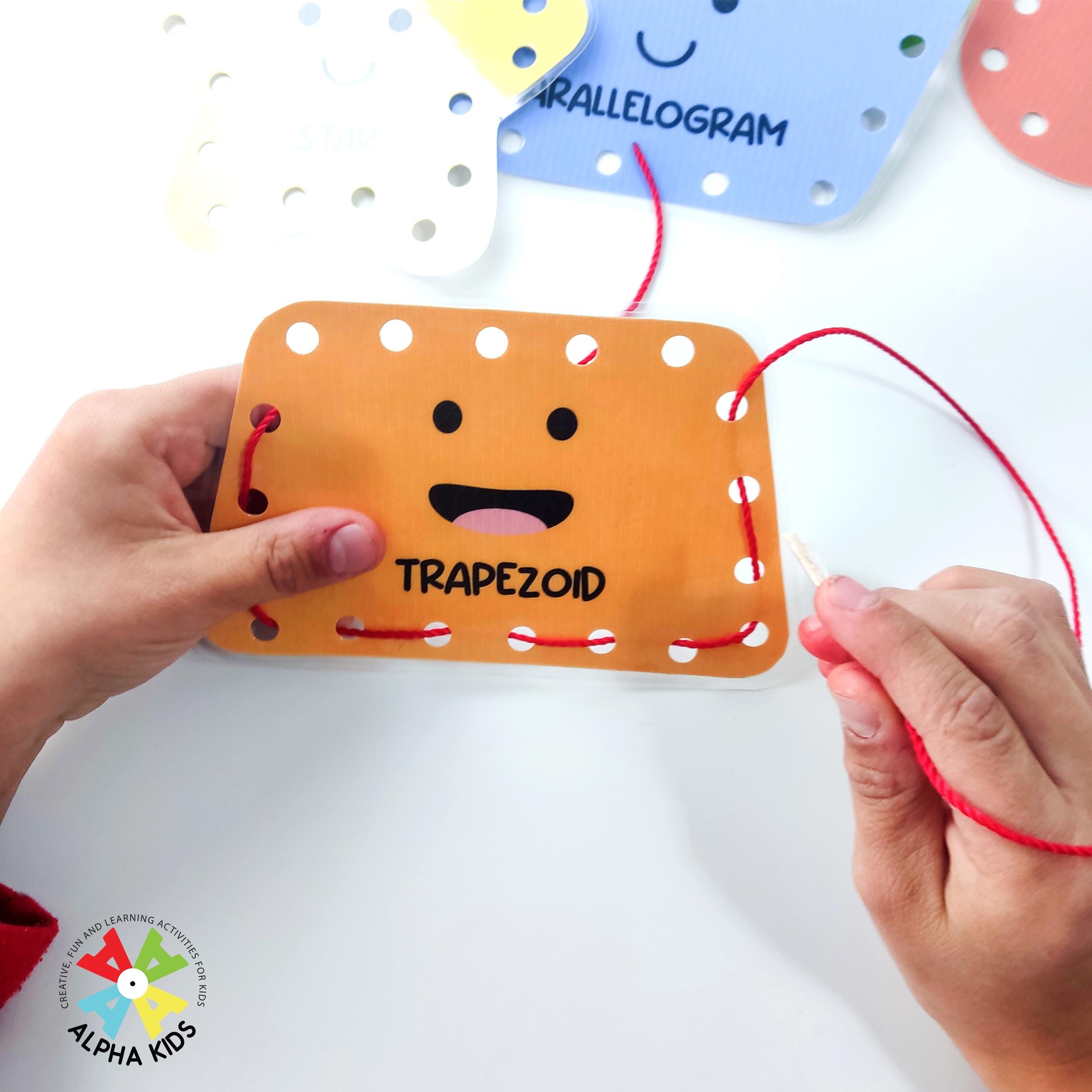 Printable Shapes Fine Motor Skills Activity, Shapes Lacing Cards ...