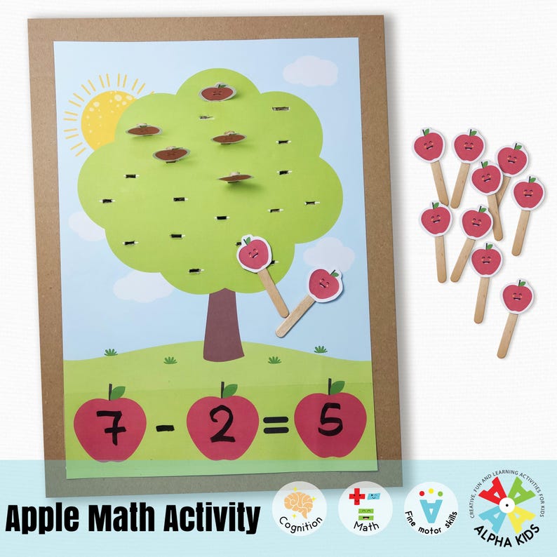 Printable Apple Math Activity, Count the Apples Toddler Activity ...
