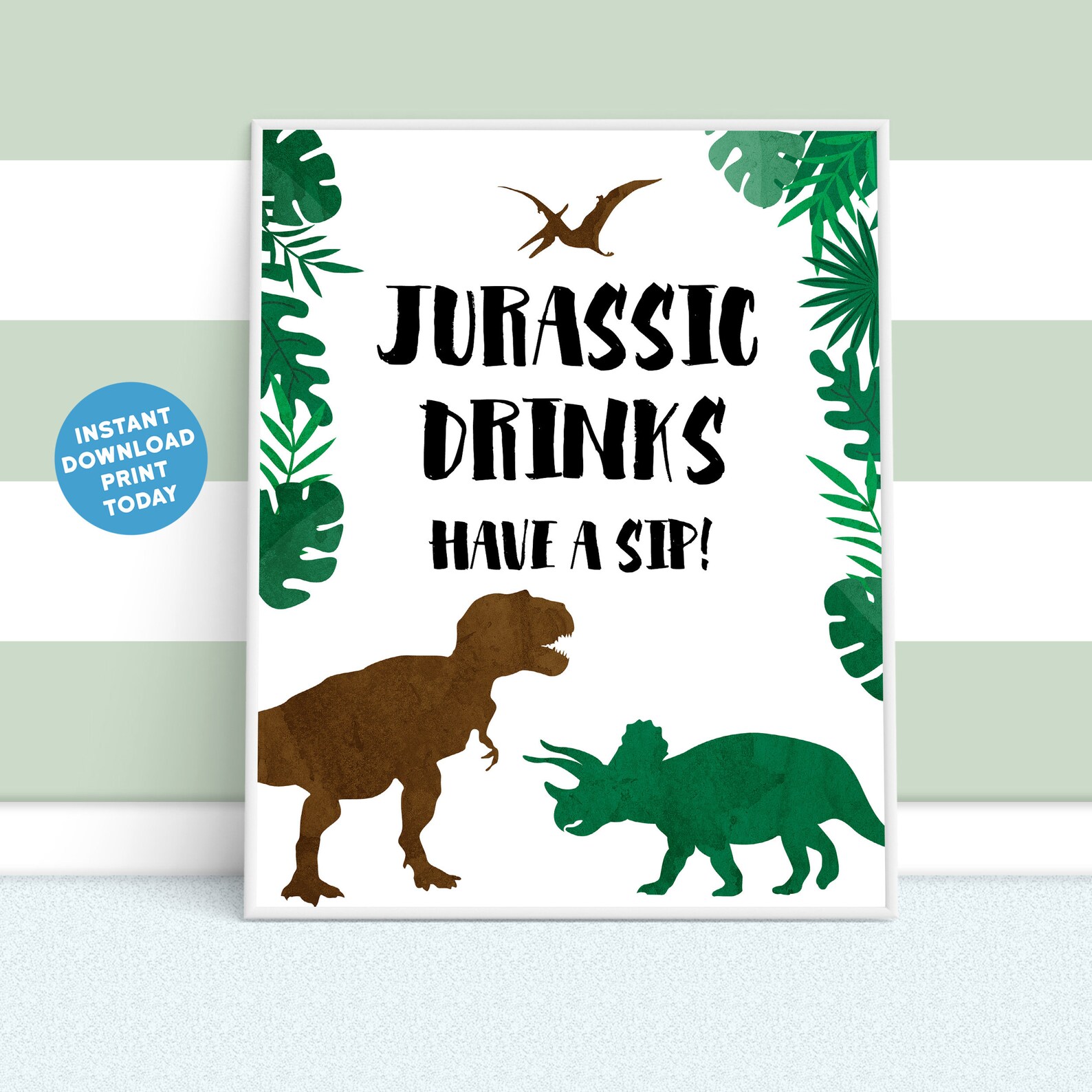 Printable Dinosaurs Birthday Drinks Table Sign Dinosaurs - Etsy
