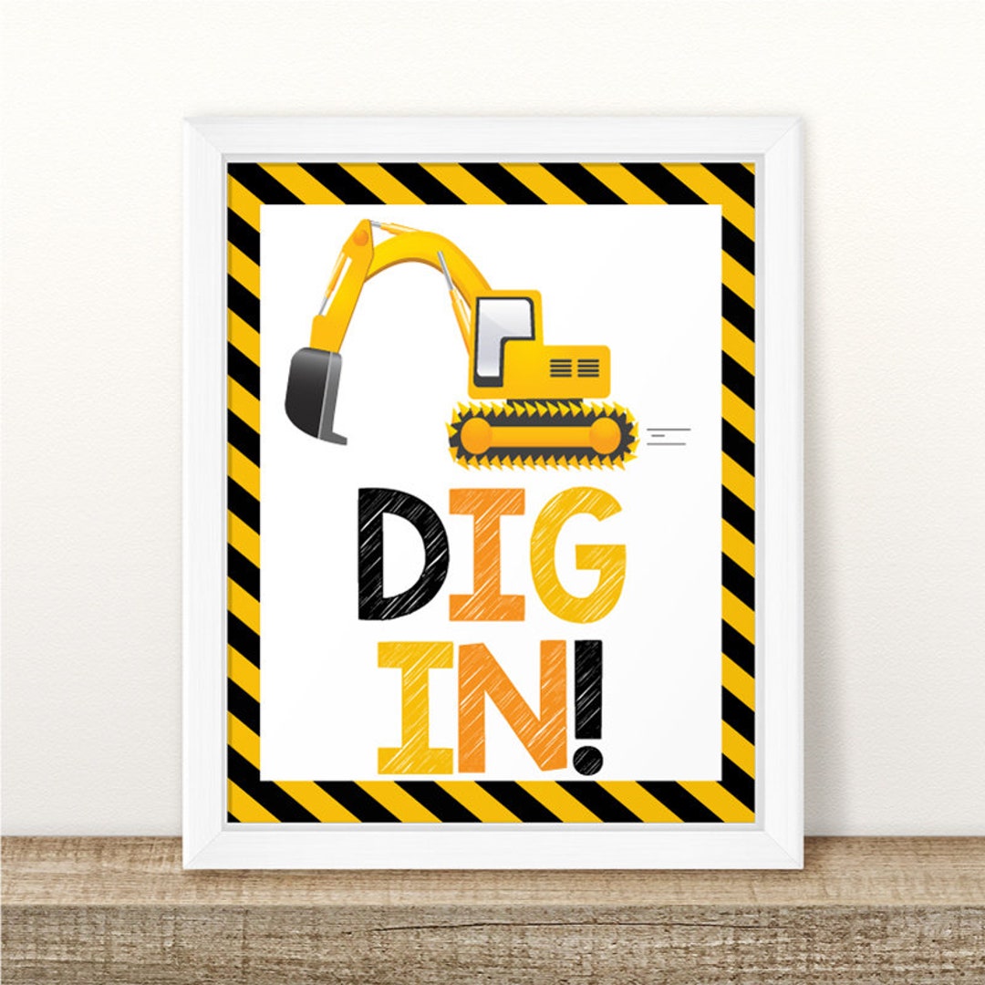 Printable Construction Birthday Table Sign, Food Station Construction ...