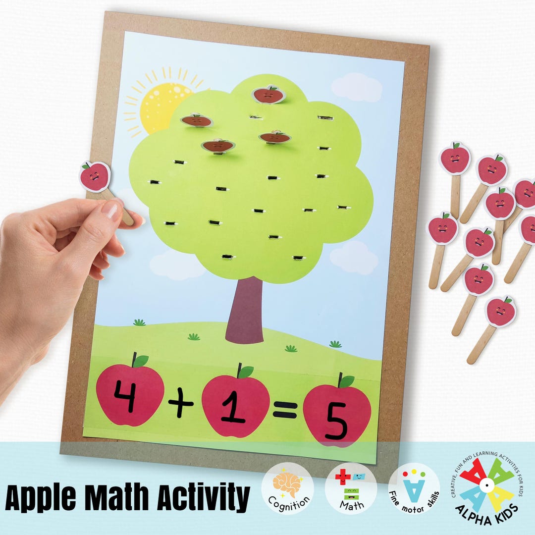 Printable Apple Math Activity, Count the Apples Toddler Activity ...