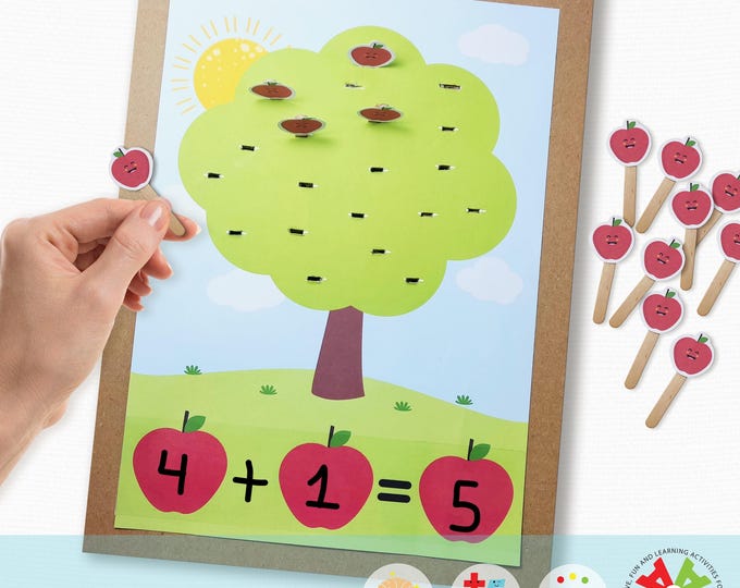 Printable Apple Math Activity, Count the Apples Toddler Activity ...