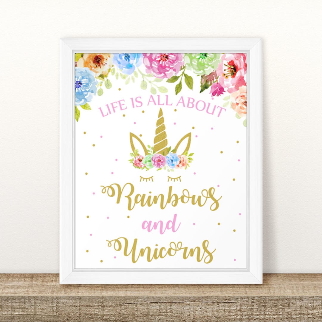 Printable Unicorn Birthday Sign Rainbows and Unicorns - Etsy
