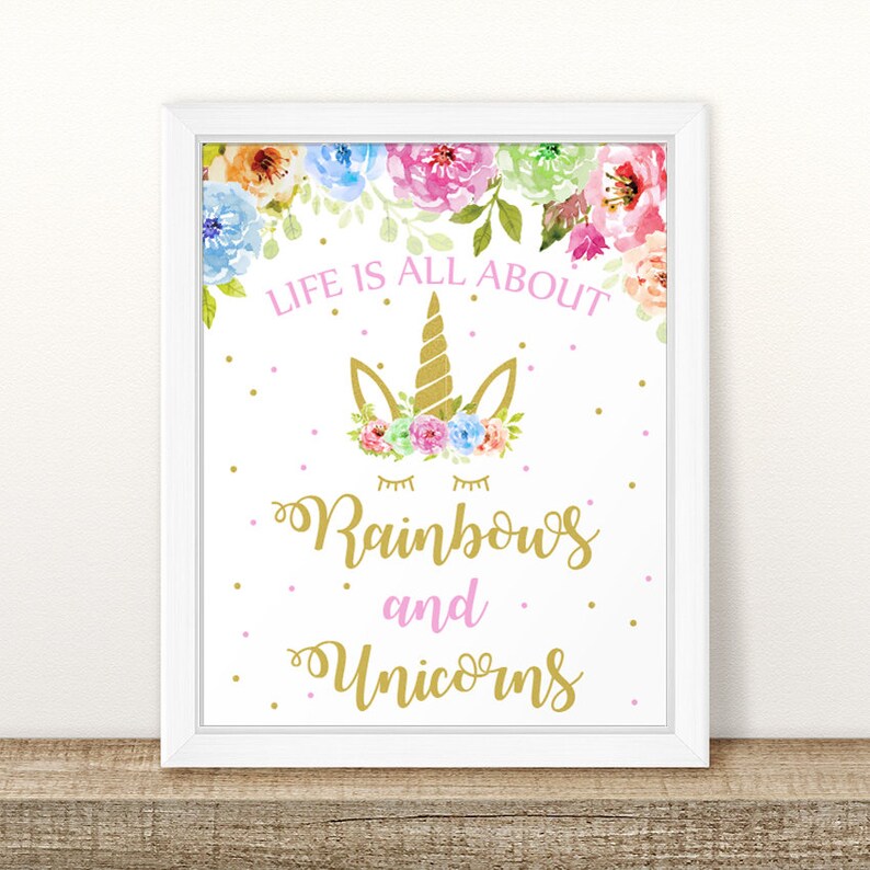 Printable Unicorn Birthday Sign Rainbows and Unicorns - Etsy