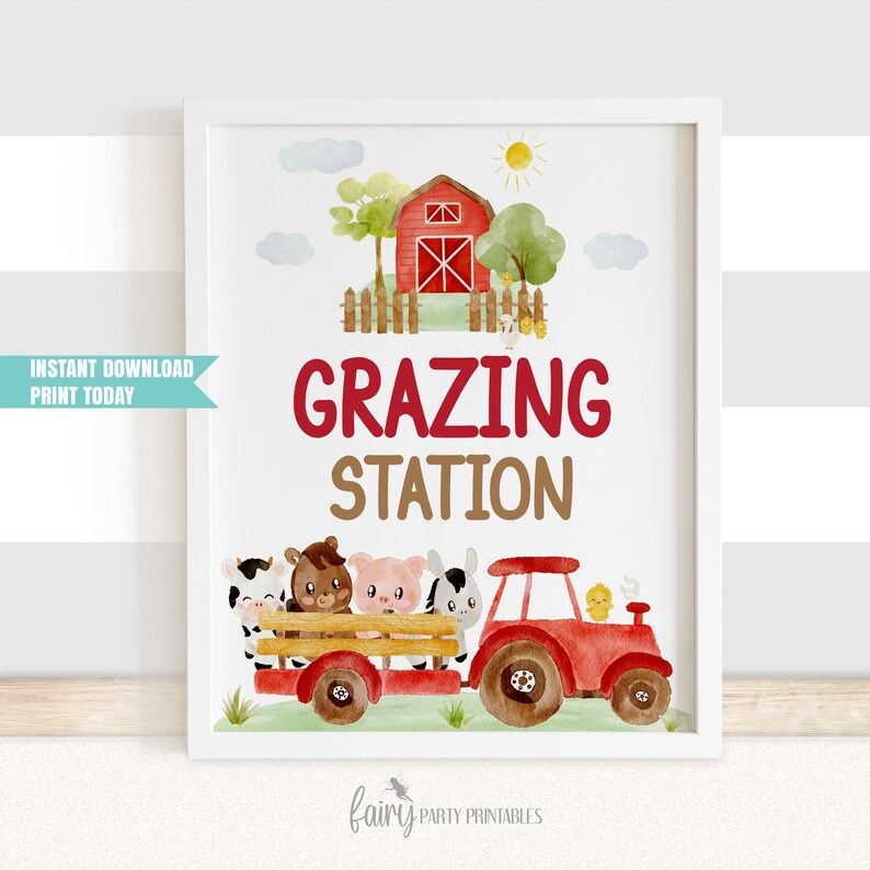 Printable Farm Grazing Station Birthday Table Sign Farm - Etsy